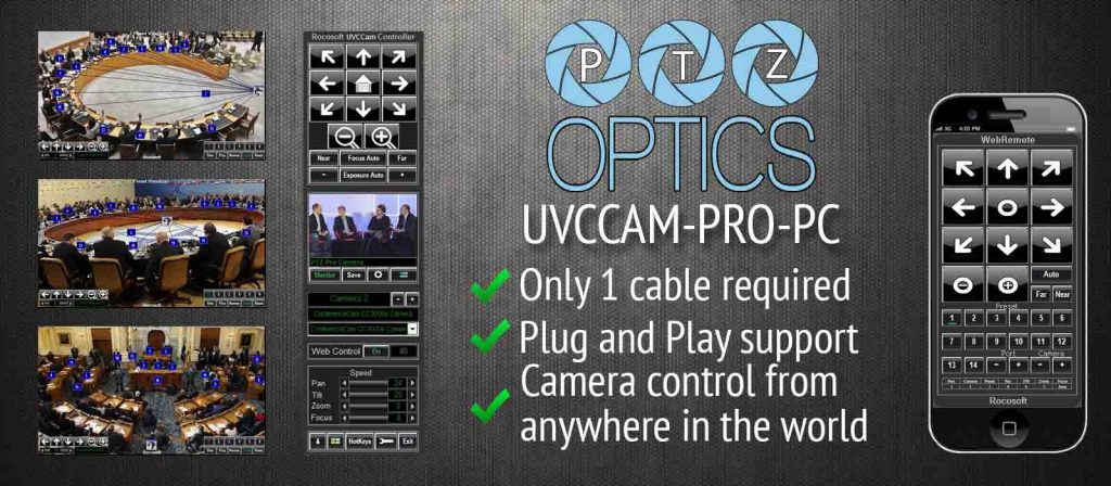PTZOptics UVCCAM-PRO-PC Rocosoft UVC control software for PC – Videoguys